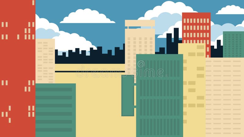 Looping Animation City Background with Train. Stock Video - Video of ...