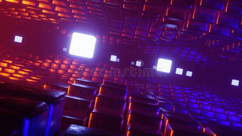 Looping Animation, Cubic Shapes with Technologic Surface. Stock Video ...