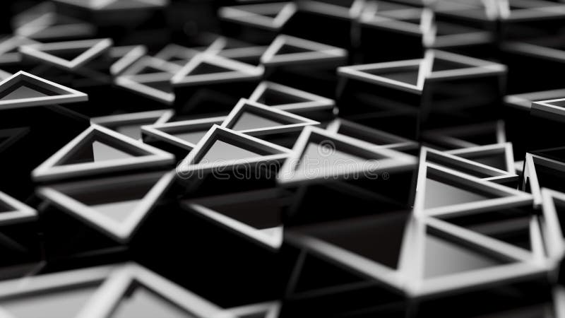 Looping Animation of a Group of Black Plastic Triangular Geometric ...
