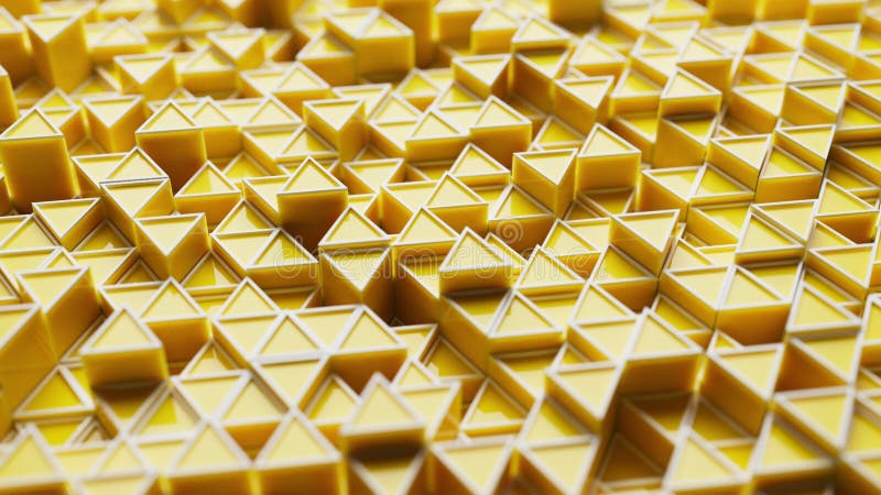 Looping Animation of a Group of Yellow Plastic Triangular Geometric ...