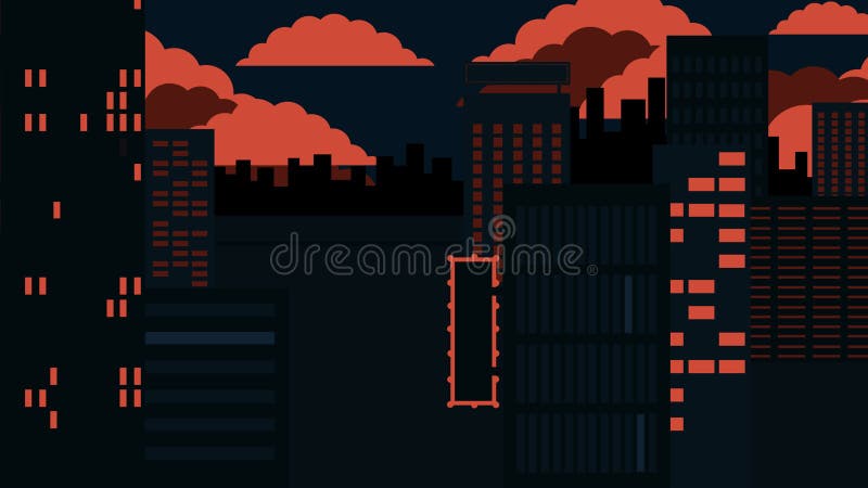 Looping Animation of the Night City. 30 Seconds Stock Video - Video of ...