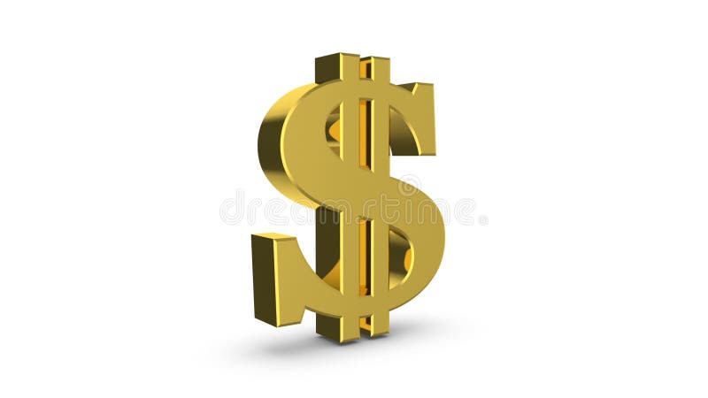 Looping Animation of a Rotating Golden Dollar Sign on White. Stock ...