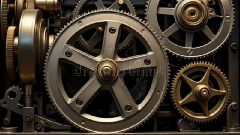 Looping Animation of Spinning Gears in Mechanical Setup Stock Video ...