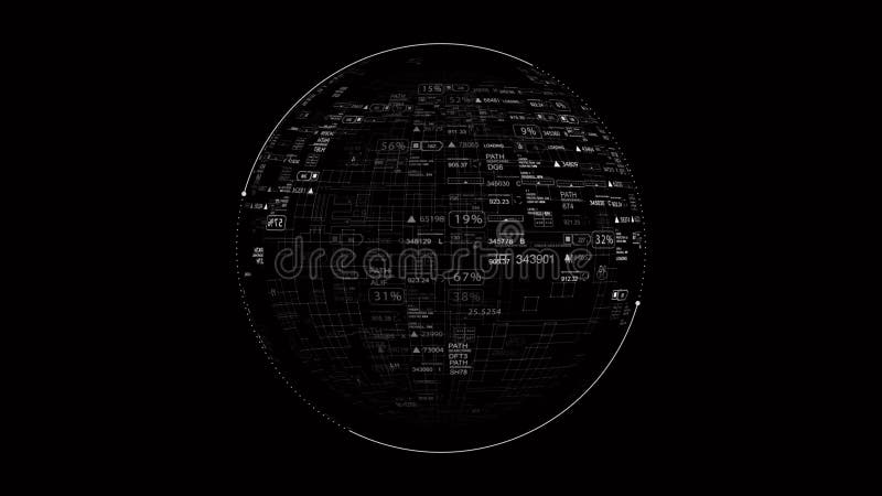 PNG Alpha.HUD.Techno Sphere Rotating. Stock Video - Video of tech ...