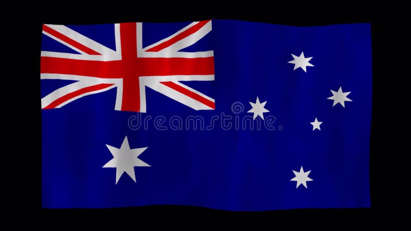Looping Animation of a Waving 3D Australia Flag with Alpha Channel ...