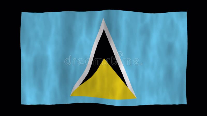 Looping Animation of a Waving 3D Saint Lucia Flag with Alpha Channel ...