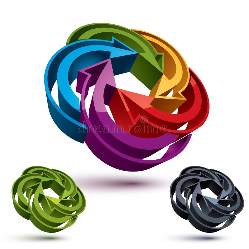 Looping Arrows Vector Abstract Symbol, Conceptual Special Made 3 Stock ...