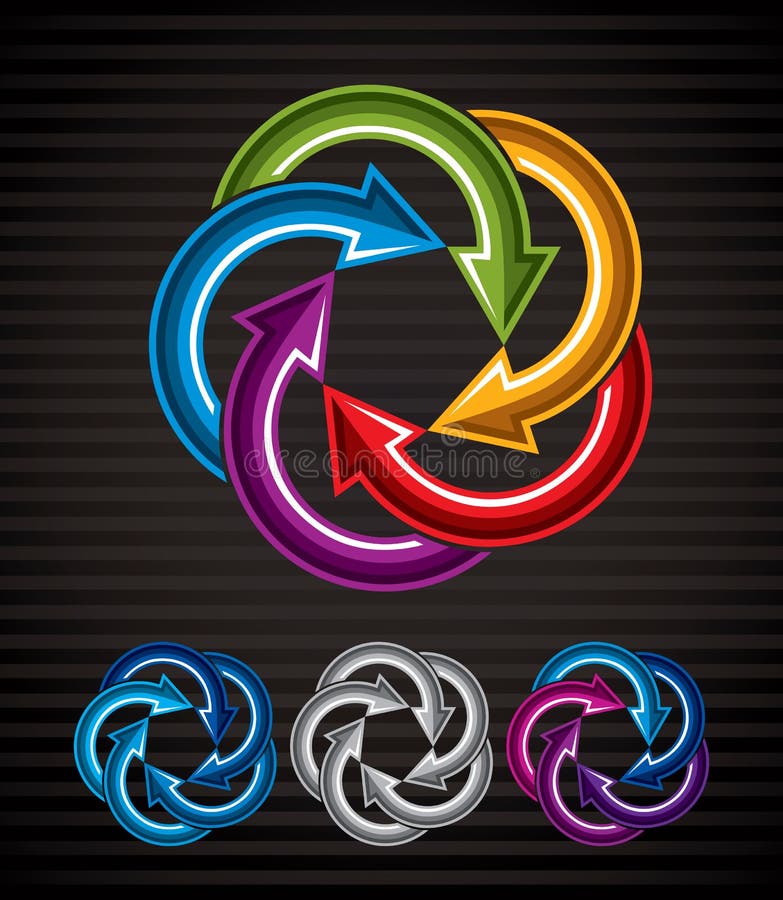Looping Arrows Vector Abstract Symbol, Conceptual Special Made I Stock ...