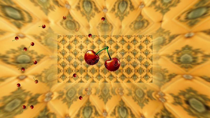 Looping Background Animation with Patterns and Cherries Stock Video ...