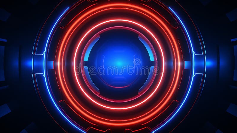Looping 3d Animation. Abstract Cycled Background with Red and Blue ...