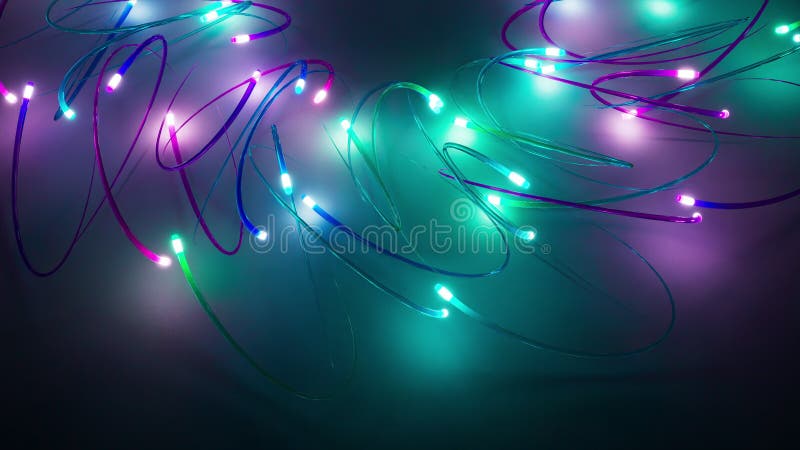 Looping 3D Animation of Neon Multicolor Glowing Lines Moving in Space ...