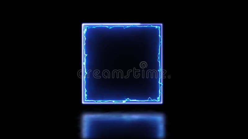 Looping Square Glowing Neon Frame Effect, Black Background. Stock Video ...