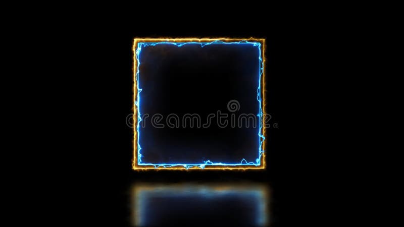 Looping Square Glowing Neon Frame Effect, Black Background. Stock Video ...