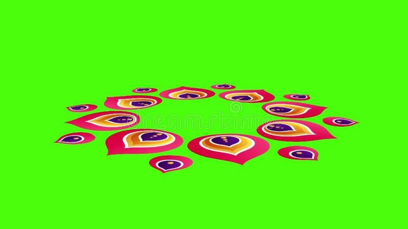 A Looping Green Screen Animation of Abstract, Peacock-feather-inspired ...