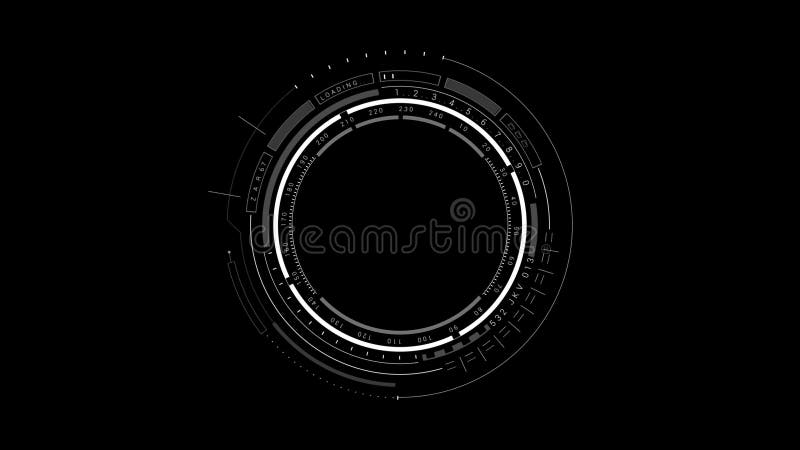 Looping HUD Technological Circle Elements with Digital Infographic ...