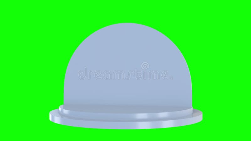 3d Animation Round Podium with Arc Wall Rotation on Green Screen ...
