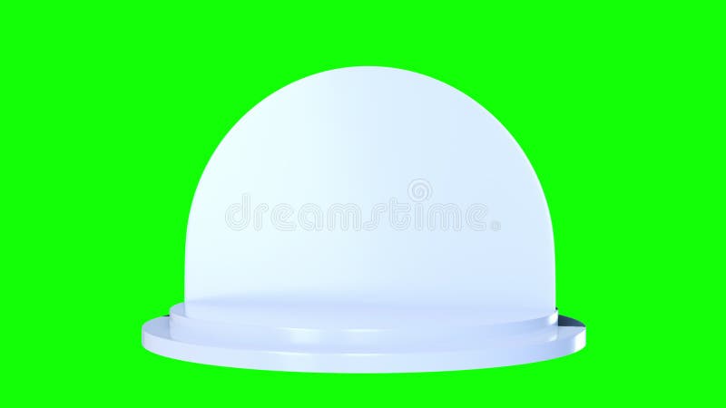 3d Animation Round Podium with Arc Wall Rotation on Green Screen ...
