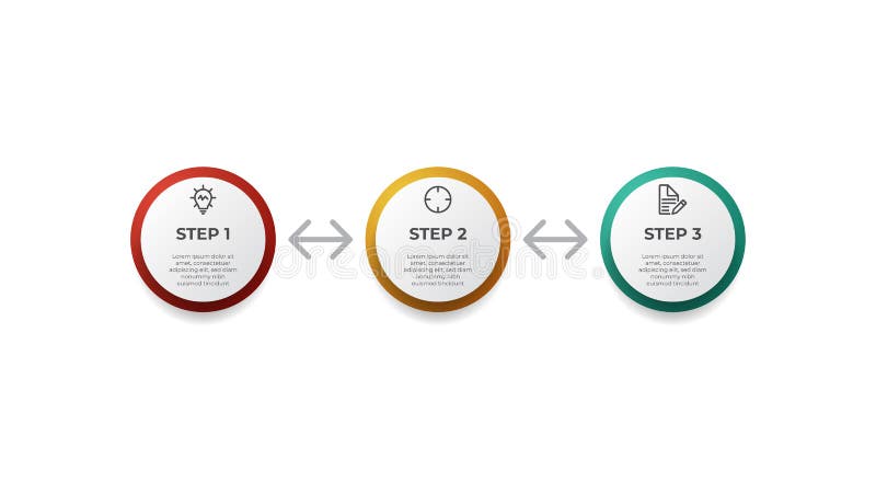 3 Looping Points of Steps, Business Infographic Element Template Vector ...