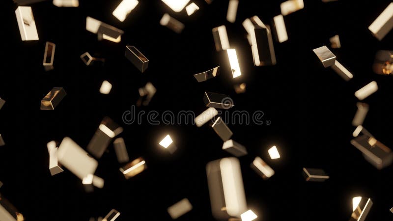 Looping Seamless Animation Rain of Falling Gold Bars, Glitter, Blur ...