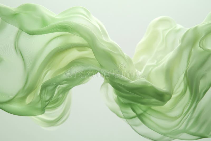 Looping Soft Wave in Light Green, Flowing Gracefully in Continuous ...