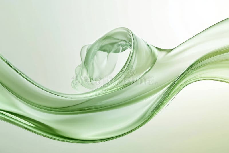 Looping Soft Wave in Light Green, Flowing Gracefully in Continuous ...