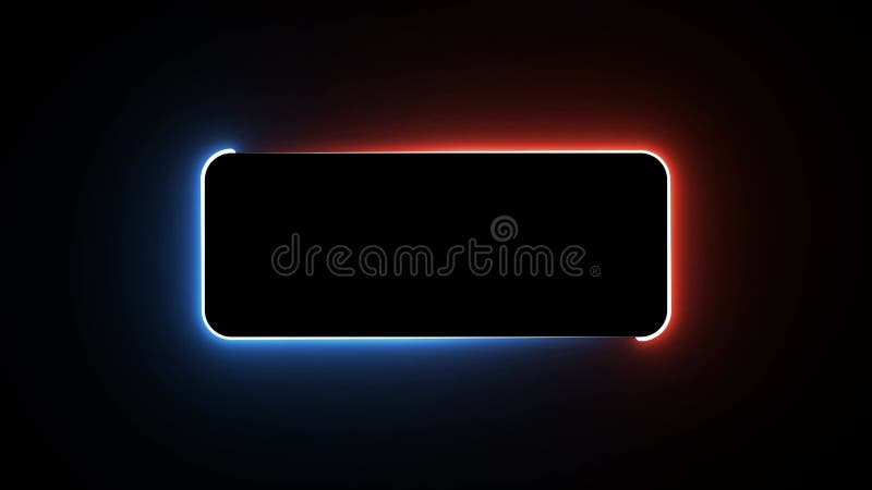 Looping Square Glowing Neon Frame Effect, Black Background. Stock Video ...
