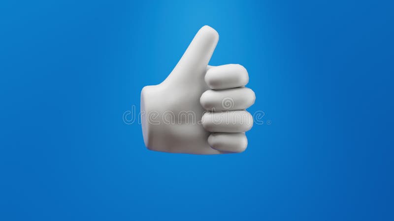 Looping THUMB UP Hand Floating Over Blue Background Stock Footage ...