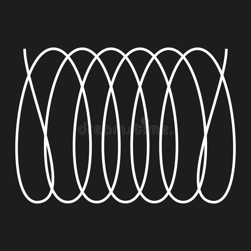 Looping White Lines. Abstract Vector Pattern. Black Background Design ...