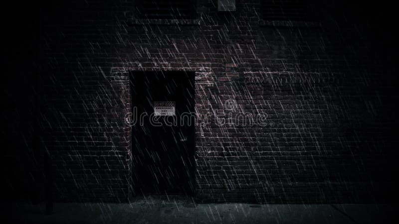 Heavy Rain Urban City Brick Building Background Loop with Rising Steam ...