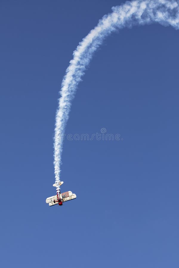 Loops Performed by Aerobatic Bi-plane Editorial Stock Photo - Image of ...