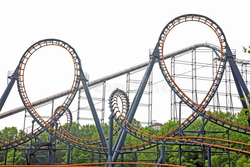 Loops on Roller Coaster stock image. Image of track, rollercoaster ...