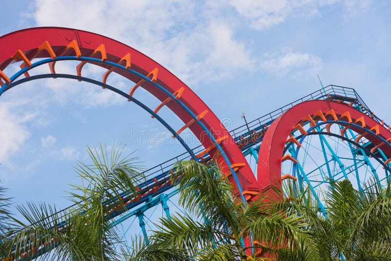 Loops on Roller Coaster stock image. Image of track, rollercoaster ...