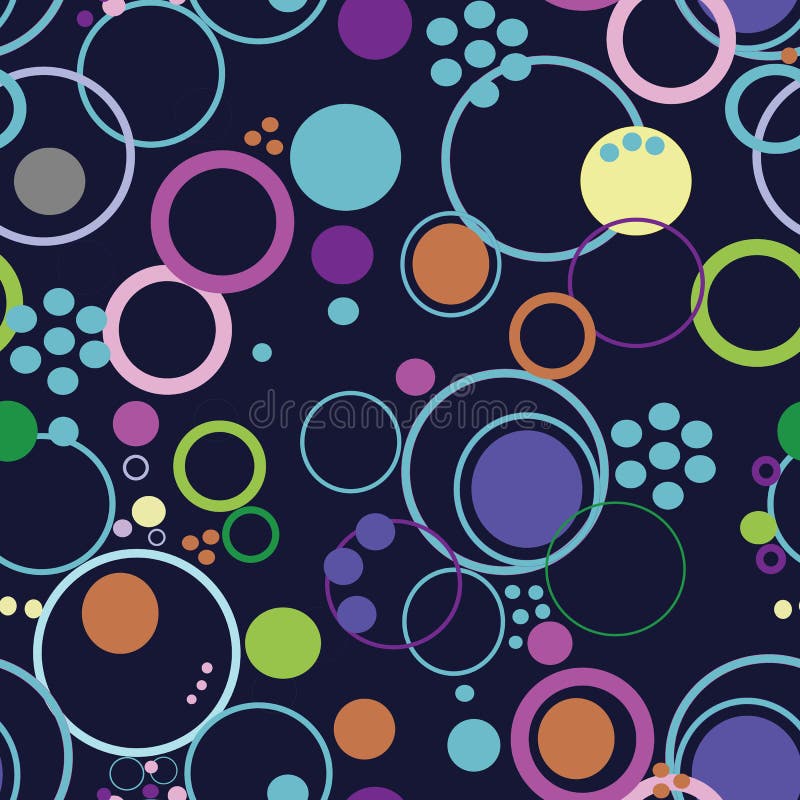 Loopy Bright Lite in Bright Colors on Blue Background Seamless Vector ...