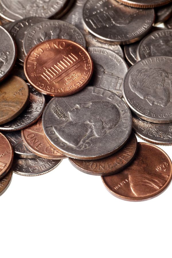 Coin pile stock image. Image of money, rates, quarter, dime - 735889