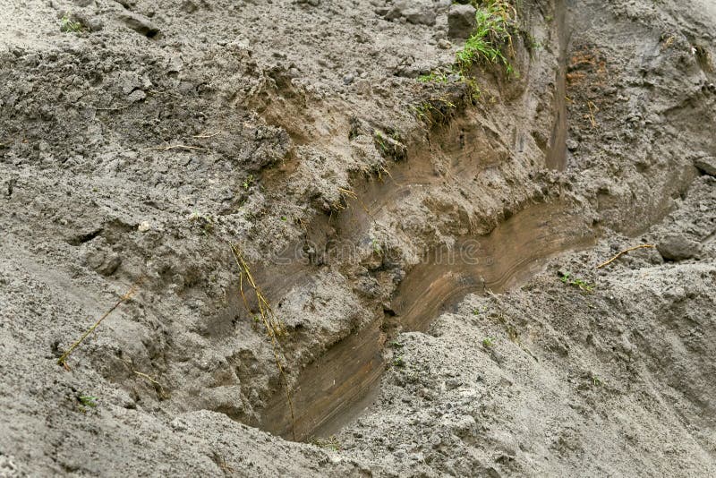 Loose Falling Soil Earth at the Edge of a Construction Pit Stock Image ...