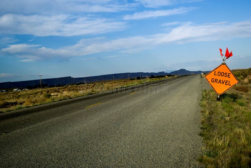 Loose Gravel on the Highway Stock Photo - Image of rubble, slowing ...