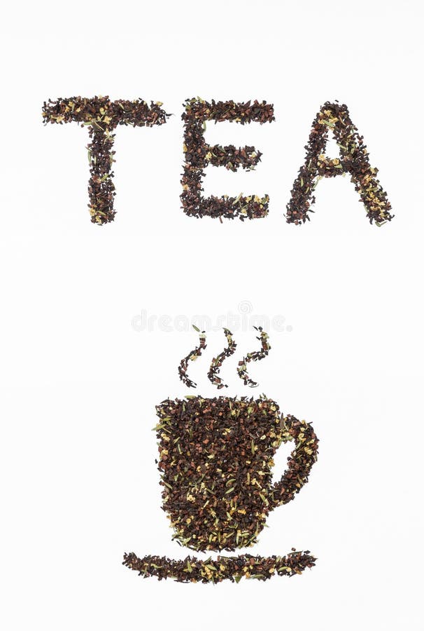 Loose Honeybush Tea Cup and Letters Stock Photo - Image of herbal ...