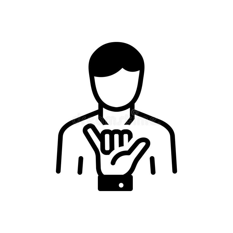 Black Solid Icon for Loose, Secure and Hand Stock Illustration ...