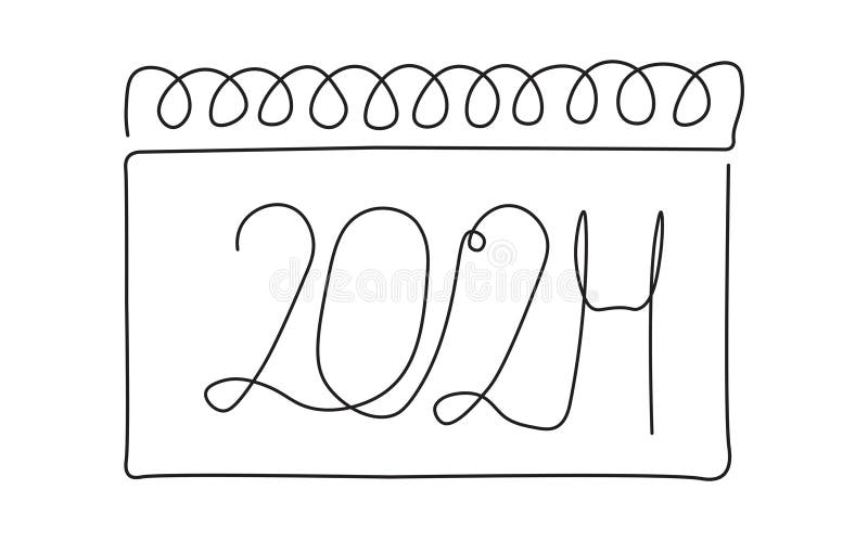 Loose-leaf Calendar Continuous Line Drawing. Organizer Concept Stock ...