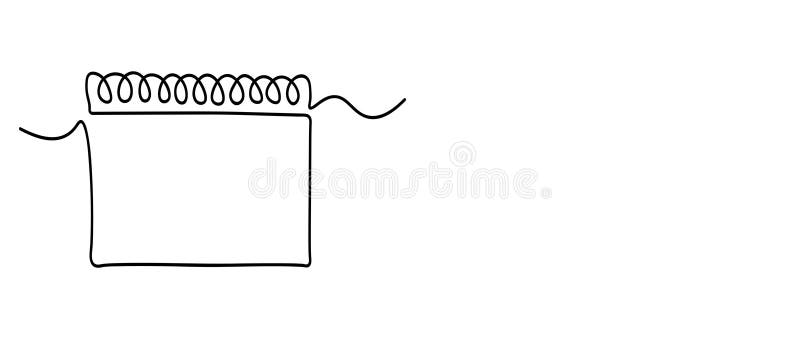 Loose-leaf Calendar Continuous Line Drawing. Organizer Concept Stock ...