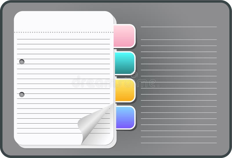 Loose-leaf notebook stock vector. Illustration of angle - 19672421