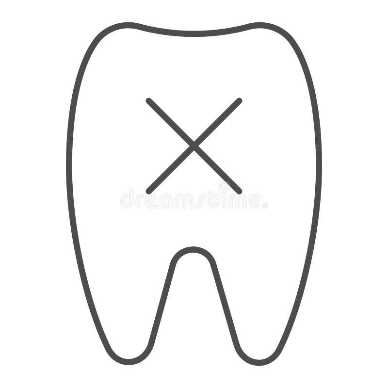 Loose Tooth Thin Line Icon. Missing Tooth Vector Illustration Isolated ...