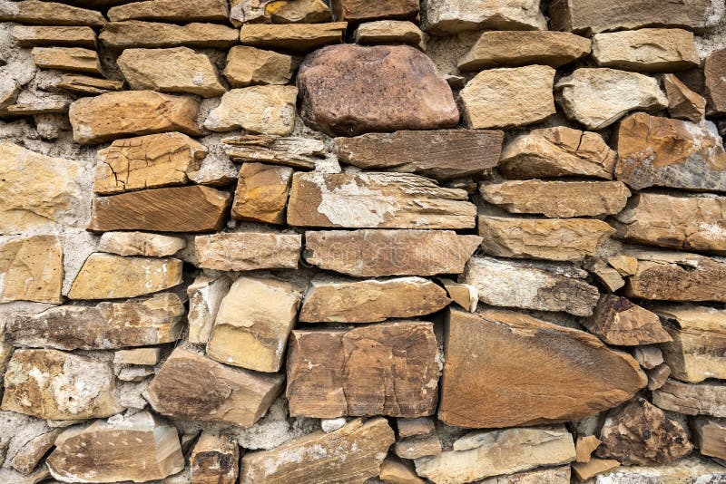 Loosely Stacked Stone Wall Background Stock Image - Image of trail ...