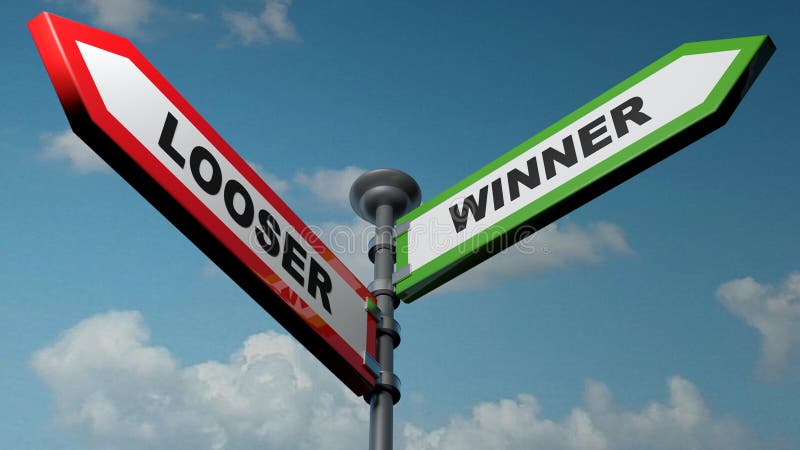 Looser - Winner Street Signs - 3D Rendering Illustration Stock ...