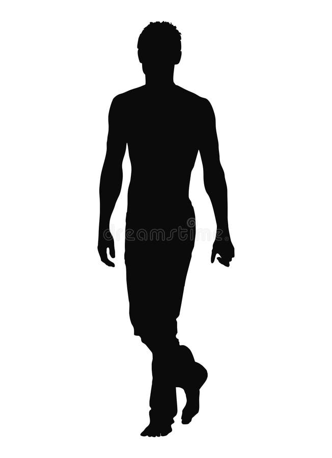 Silhouet Van Een Wandelende Man Vector Illustratie - Illustration of ...