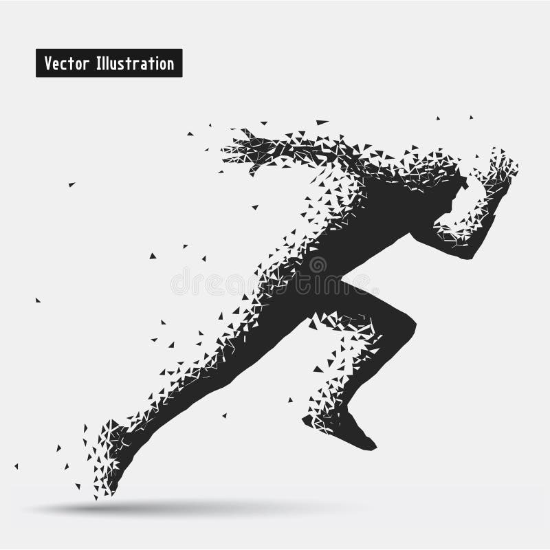 Rennende Man vector illustratie. Illustration of grafisch - 66183044