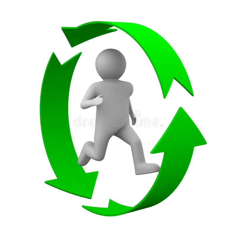 Lopende Persoon Op Witte Achtergrond Stock Illustratie - Illustration ...