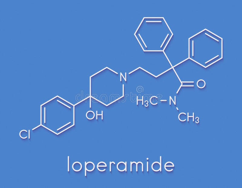 Loperamide Diarrhea Drug Molecule Stock Vector - Illustration of bowel ...