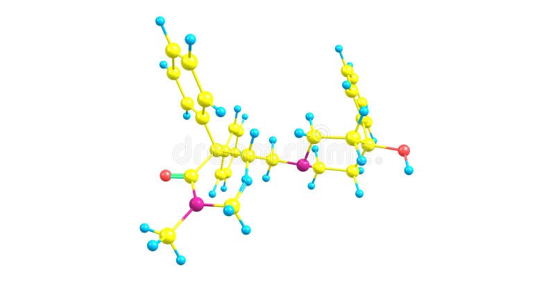 Loperamide Molecular Structure Isolated on Black Stock Illustration ...