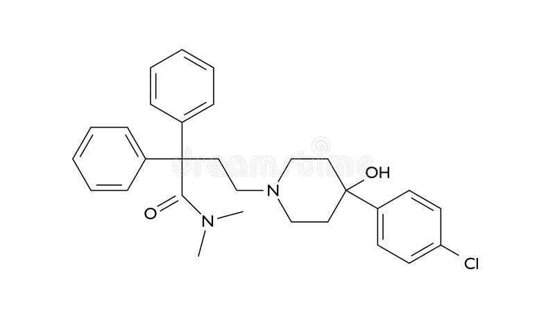 Loperamide Molecule, Structural Chemical Formula, Ball-and-stick Model ...